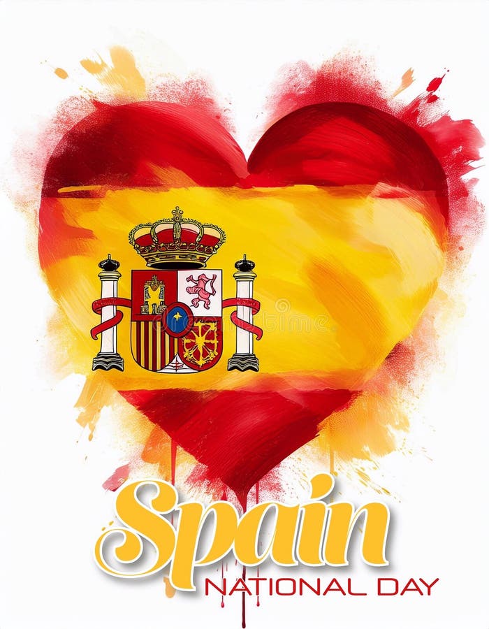Spain National Day Poster Design Stock Illustration - Illustration of ...