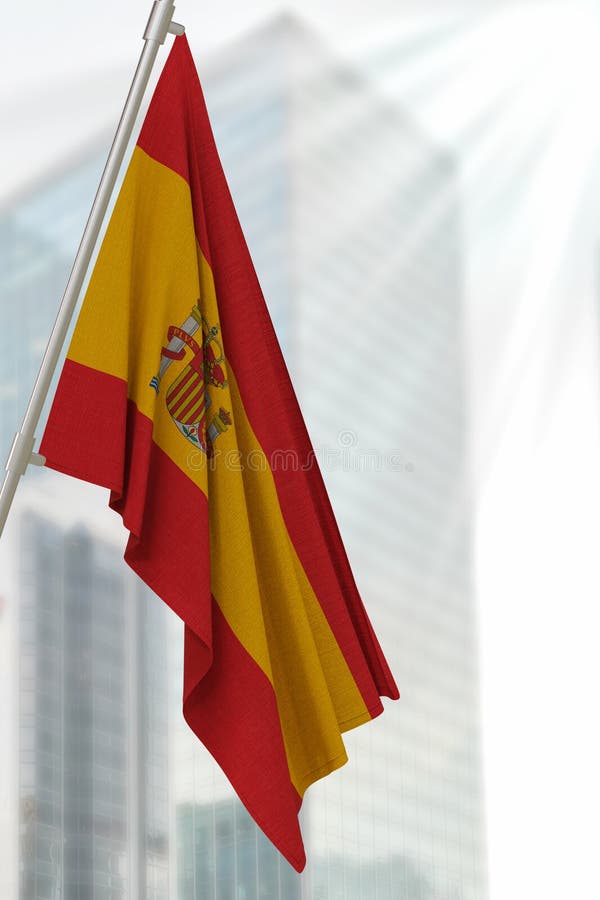 Spain National Flag. Render 3D Stock Illustration - Illustration of ...