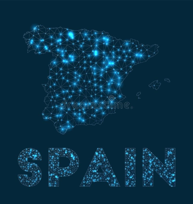 Spain network map. stock vector. Illustration of abstract - 197239095