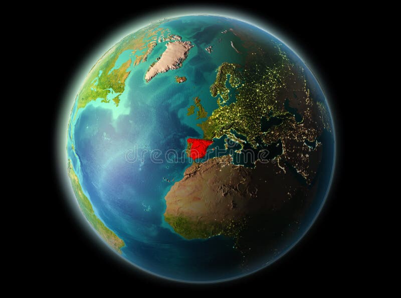 Spain in the evening stock illustration. Illustration of sphere - 108950449