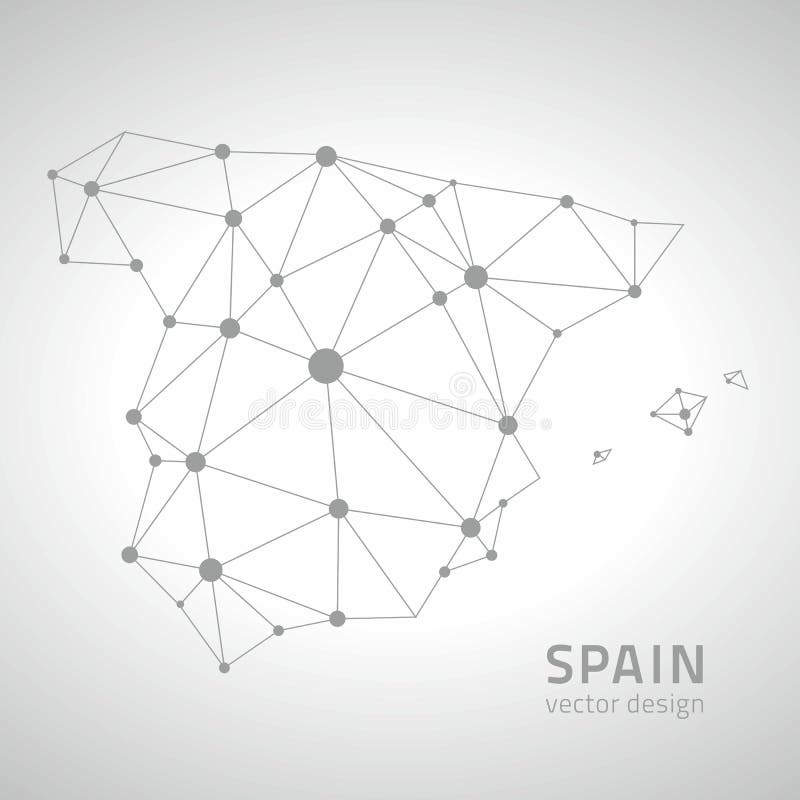 Map of Spain, Grey Vector Illustration Stock Vector - Illustration of ...