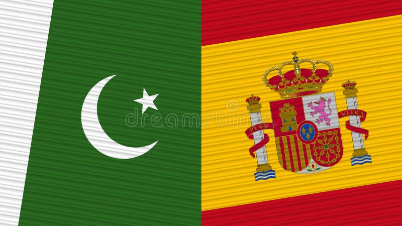 Spain and Pakistan Two Half Flags Together Stock Illustration ...