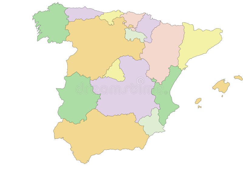 Spain - Highly Detailed Editable Political Map. Stock Vector ...