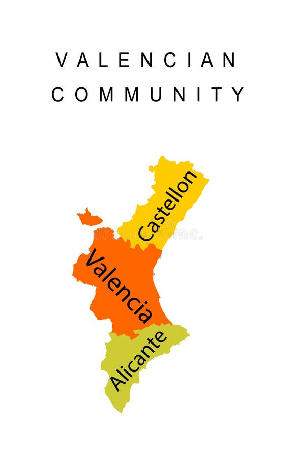 Spain Province Autonomous Valencian Community Map Vector Silhouette ...