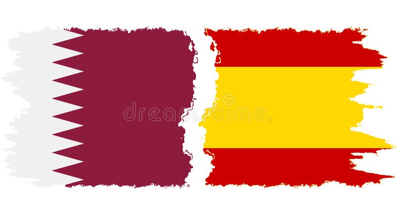 Spain and Qatar Grunge Flags Connection Vector Stock Vector ...