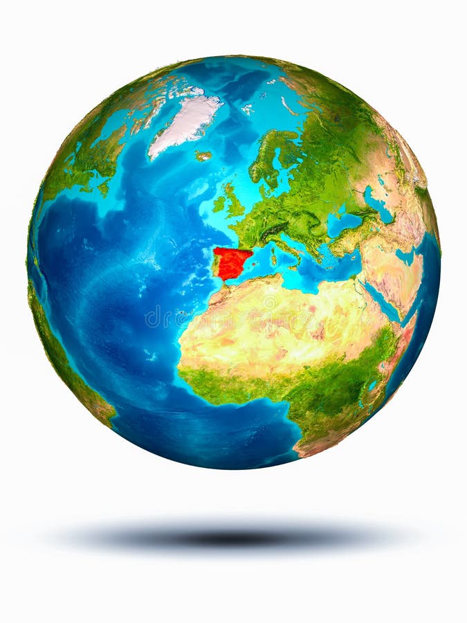 Spain on Earth with Networks Stock Illustration - Illustration of ...