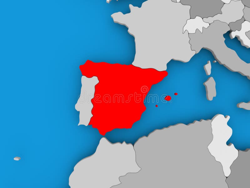 Map of Spain stock illustration. Illustration of spanish - 100999748