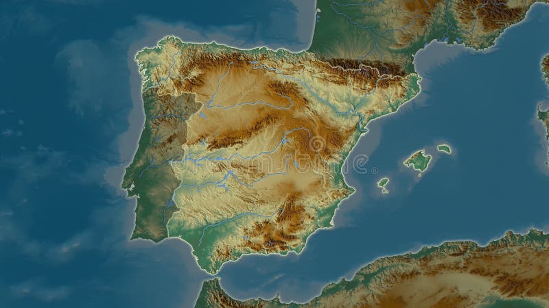 Spain - Relief. Composition Stock Illustration - Illustration of world ...