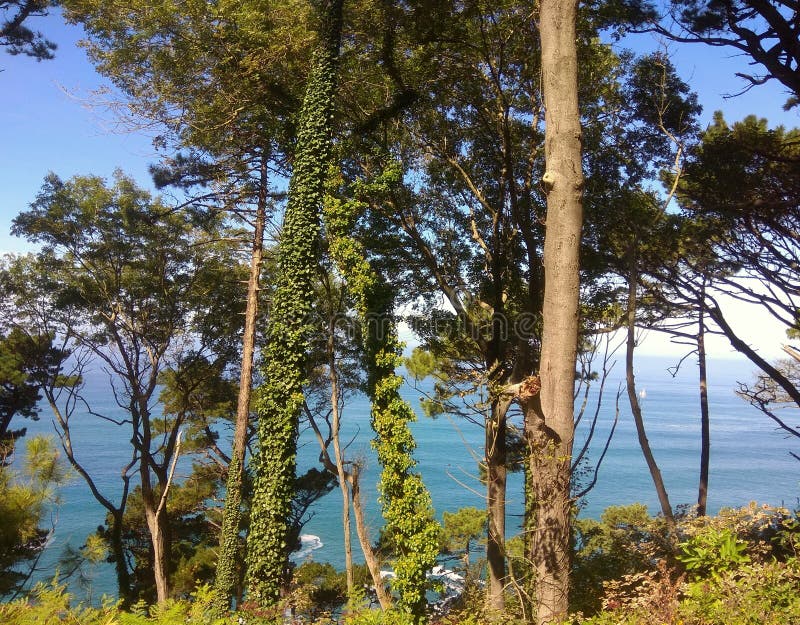Spain, San Sebastian, Mount Urgull, Ocean View Stock Image - Image of ...