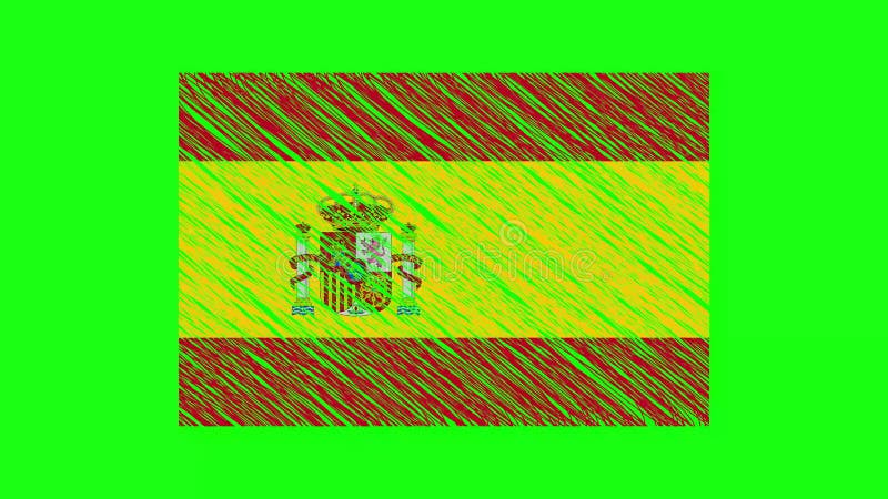 Spain Scribble Animation on Green Screen Background. Looping Seamless ...