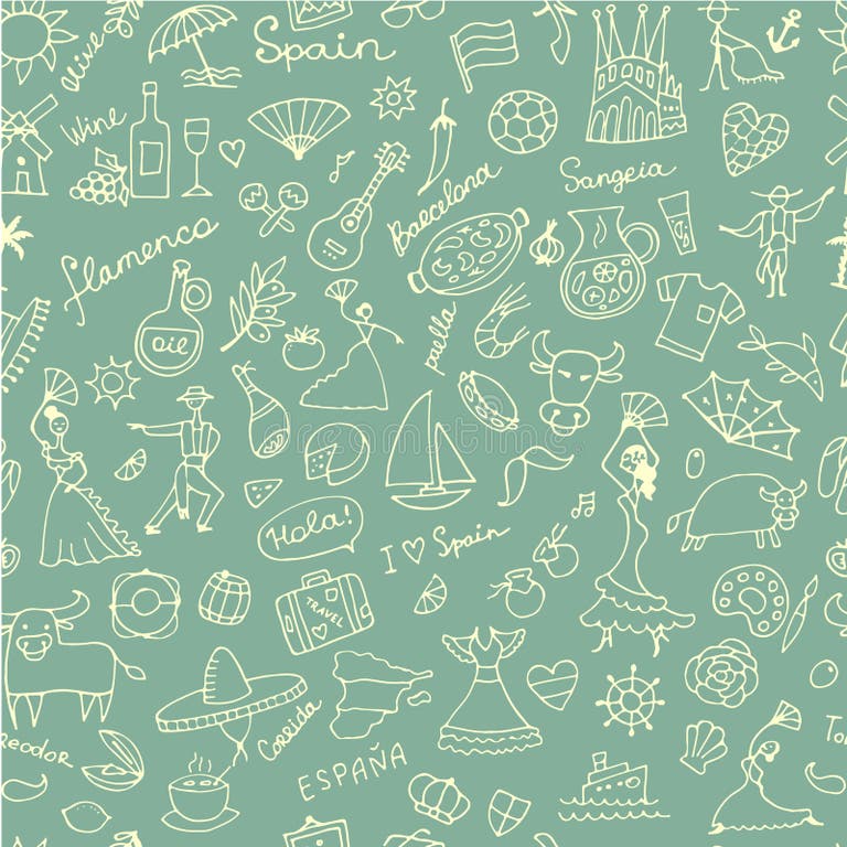 Spain, Seamless Pattern for Your Design Stock Vector - Illustration of ...