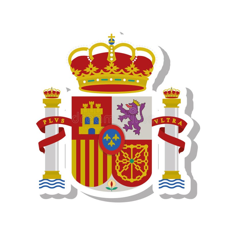 Spain Shield Crown Isolated Icon Stock Vector - Illustration of shield ...