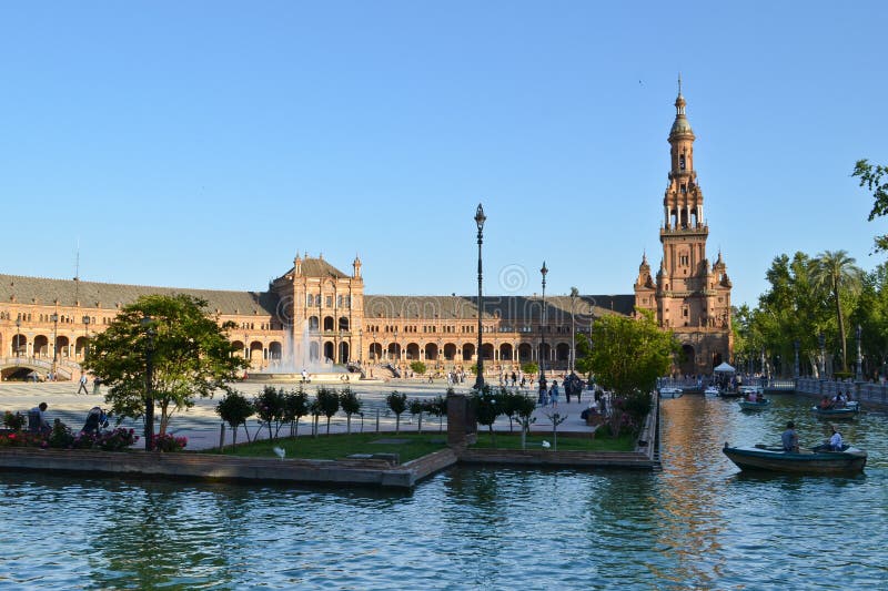 Spain Square Plaza of Spain in Seville, Spain Stock Image - Image of ...