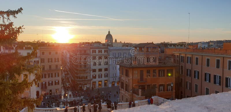 Spain square Rome Italy editorial stock photo. Image of town - 190996068