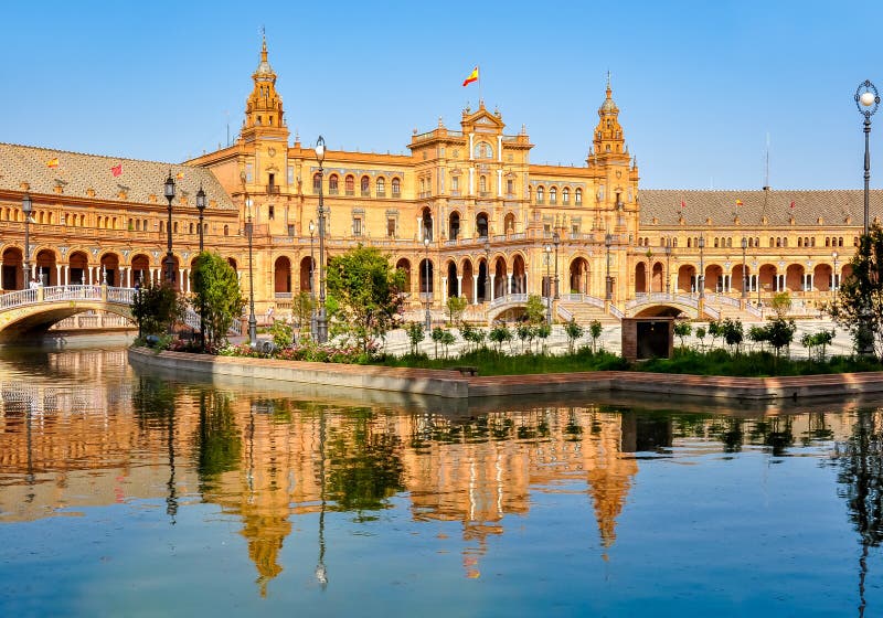 Spain Square in Seville, Spain Stock Image - Image of cityscape ...