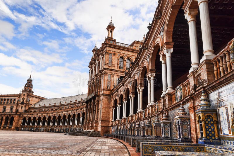 Spain square,seville stock image. Image of travel, historical - 34854663