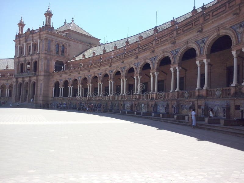Spain square of Seville stock image. Image of square - 155451499