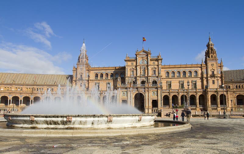 Spain square, Seville stock photo. Image of touristic - 43237342