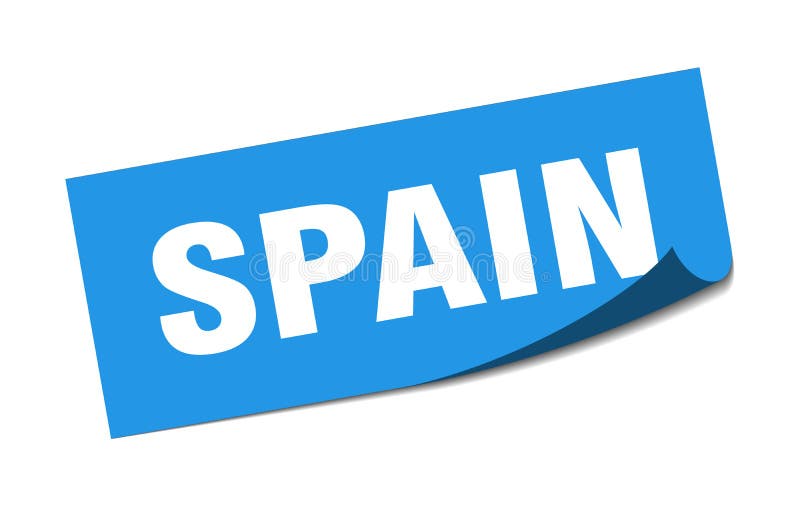 Spain Sticker. Spain Square Peeler Sign Stock Vector - Illustration of ...