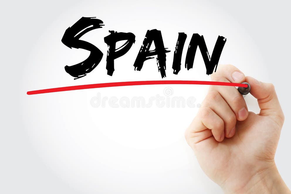 Spain text with marker stock image. Image of popular - 197794087