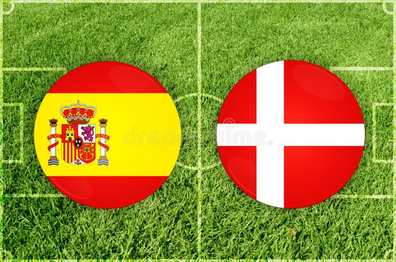 Spain Vs Denmark Football Match Stock Image - Image of soccer, goal ...