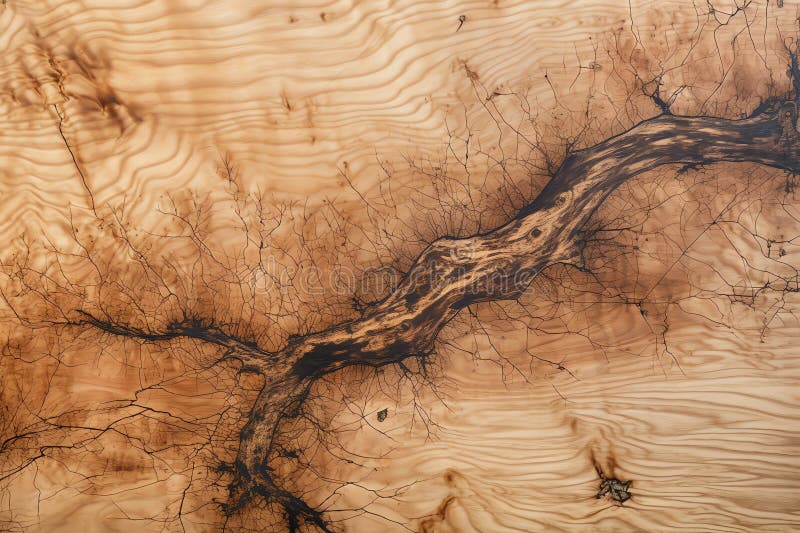 Spalted Maple Wood Featuring Intricate Dark Patterns Created by Fungi ...