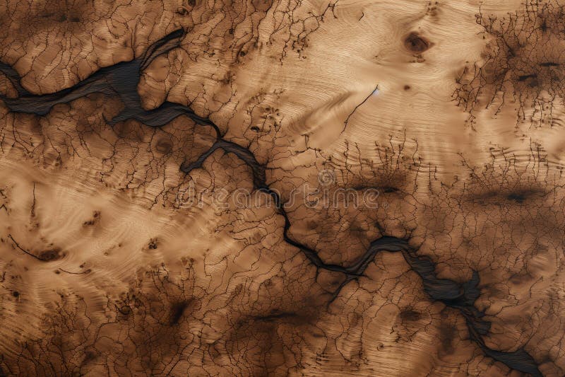 Spalted Maple Wood Featuring Intricate Dark Patterns Created by Fungi ...