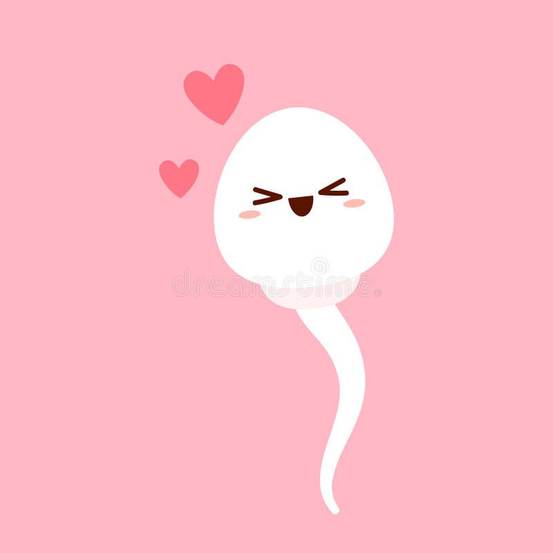 Cute Happy Funny Sperm Cell and Ovum. Vector Flat Line Cartoon Stock ...