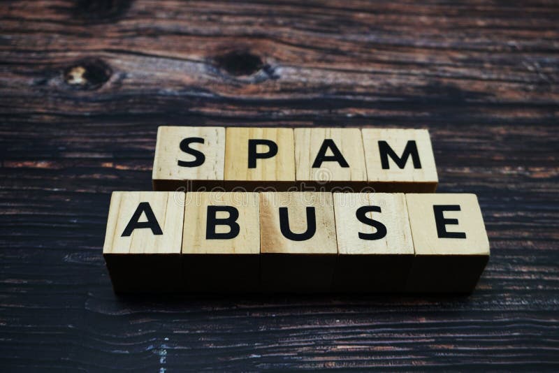 Spam Abuse Alphabet Letter on Wooden Background Stock Image - Image of ...