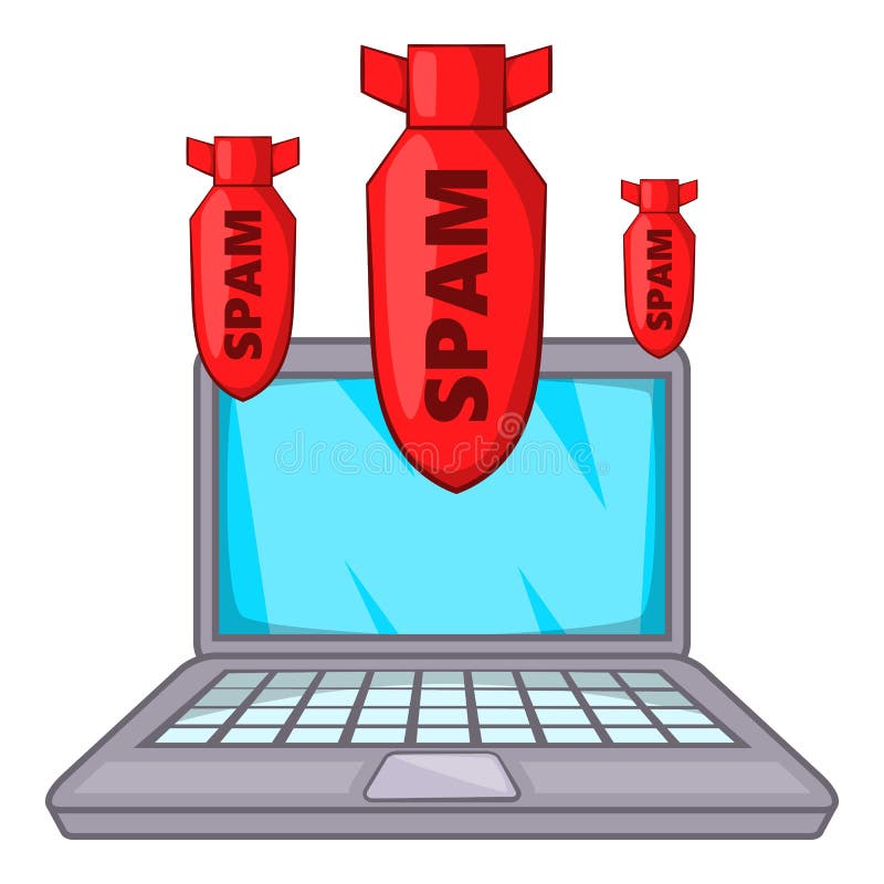 Spam Bombs Icon, Cartoon Style Stock Vector - Illustration of message ...
