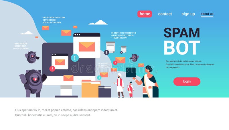 Spam Bot Email Spamming Attack Robot Computer Application Internet ...