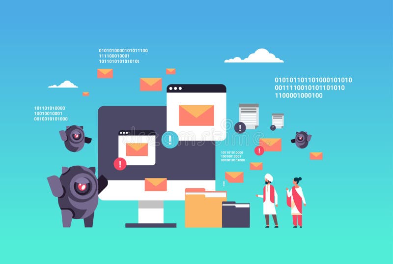 Spam Bot Email Spamming Attack Robot Computer Application Internet ...