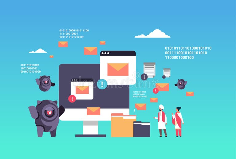 Spam Bot Email Spamming Attack Robot Computer Application Internet ...