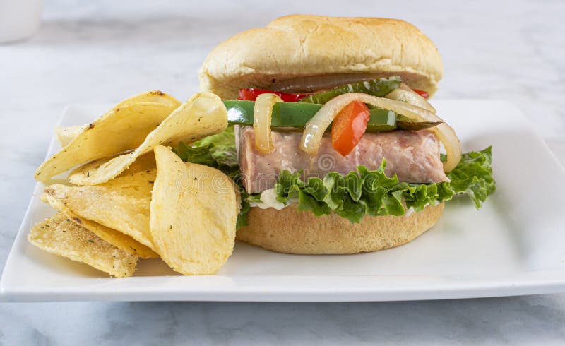 Spam Burger Top Peppers Onions Stock Photos - Free & Royalty-Free Stock ...