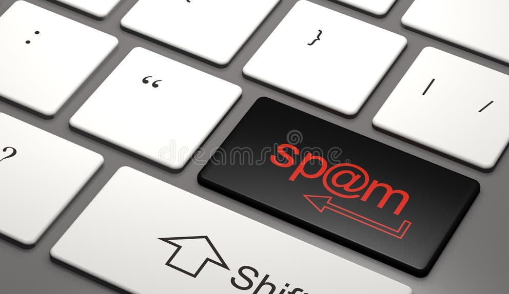 Spam Button on the Computer Keyboard 3d Illustration. Stock ...