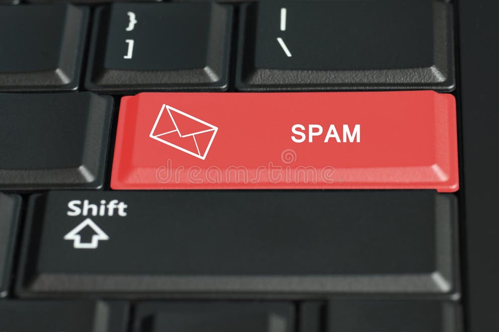 Spam Button in Red on a Keyboard Stock Image - Image of cart, sale ...