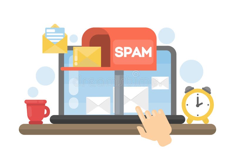 Spam concept illustration. stock vector. Illustration of security ...