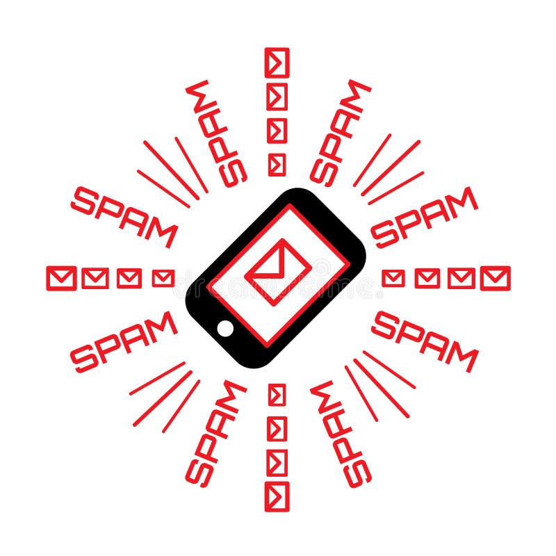 Spam Concept with Mail and Telephone Stock Vector - Illustration of ...
