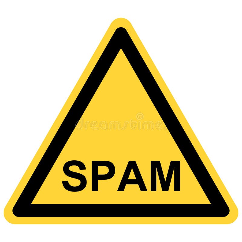 SPAM and danger sign stock vector. Illustration of yellow - 203463087