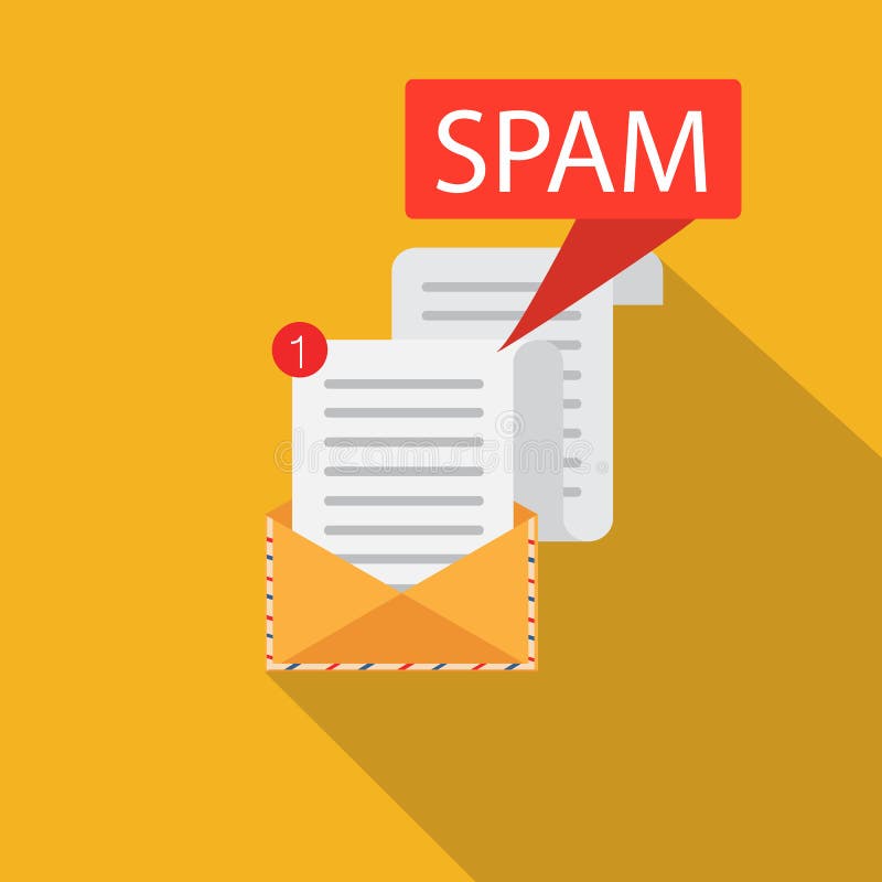 Spam Data Concept. Vector Illustration. Attention Spam Message. Stock ...