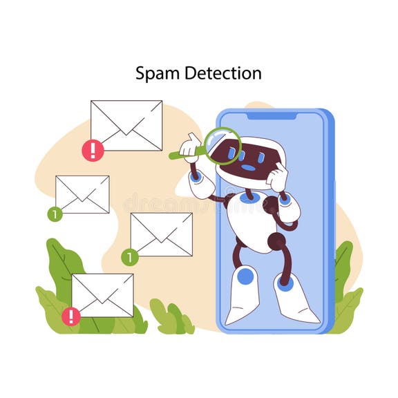 Spam Detection Concept. Flat Vector Illustration Stock Vector ...