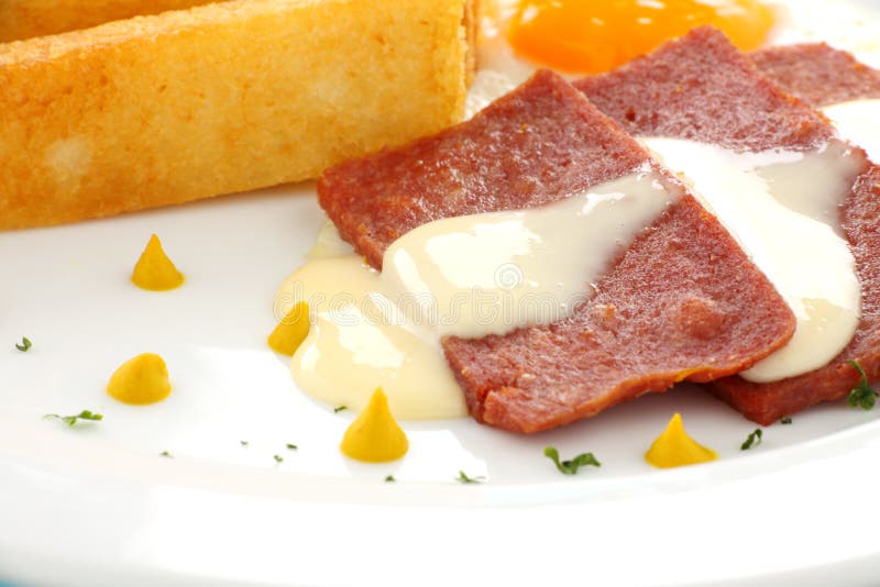 Spam e Senape immagine stock. Immagine di alimentazione - 18634509