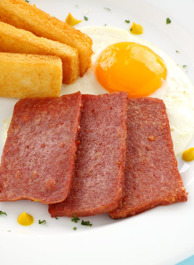 Spam and Eggs stock image. Image of gastronomy, dining - 18586009