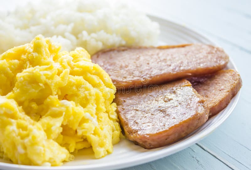 Spam, Eggs and Rice stock photo. Image of hawaiian, local - 28779966