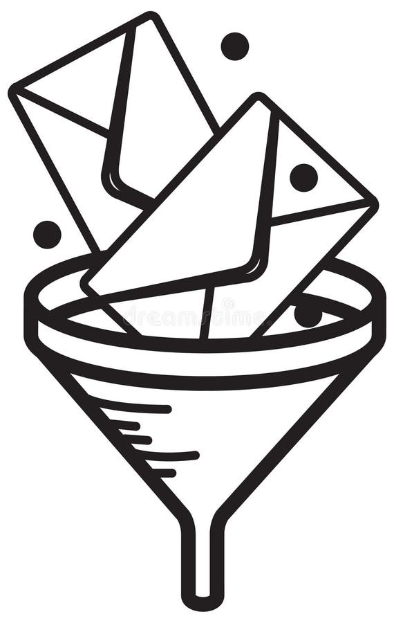 Email Filter and Technology Concept Stock Illustration - Illustration ...