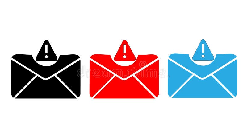 Spam Email Icon Set on White Background Stock Illustration ...