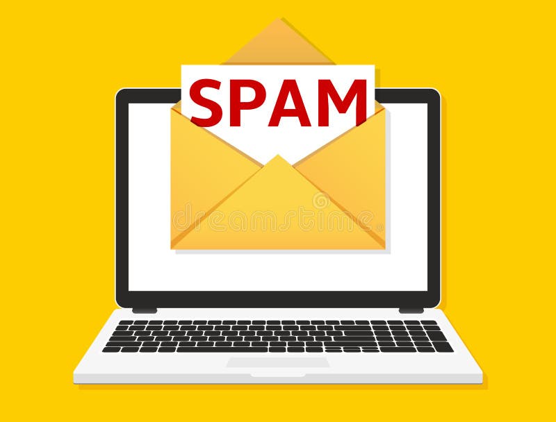 Spam Email Message on Screen in Laptop Stock Vector - Illustration of ...