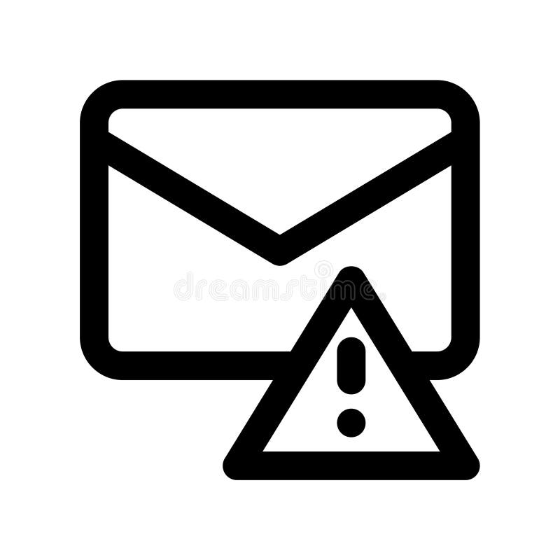 Spam Email Warning Icon with Envelope, Triangle and Exclamation Mark ...