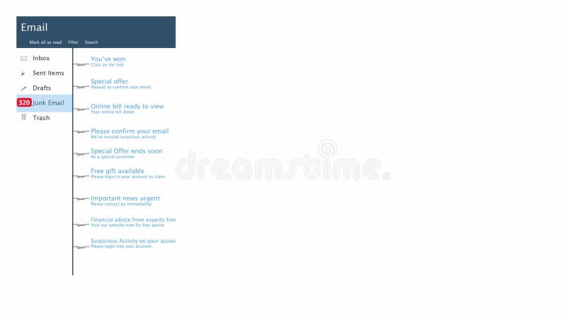 Spam Emails Downloading into Inbox Digital Animation Stock Video ...