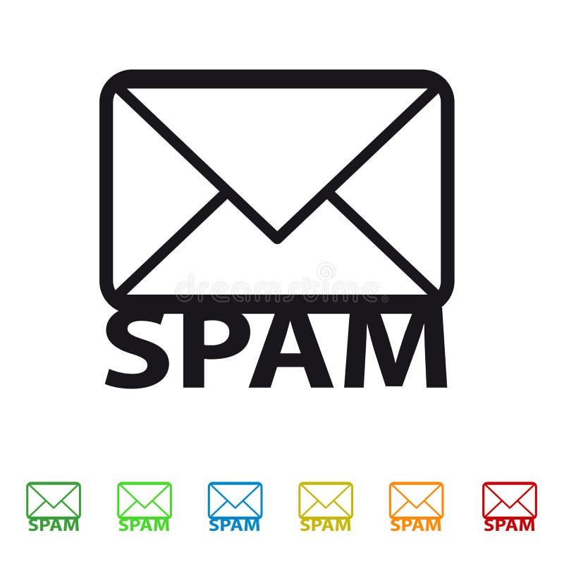 Spam Envelope Icon - Colorful Vector Illustration - Designed for Stock ...